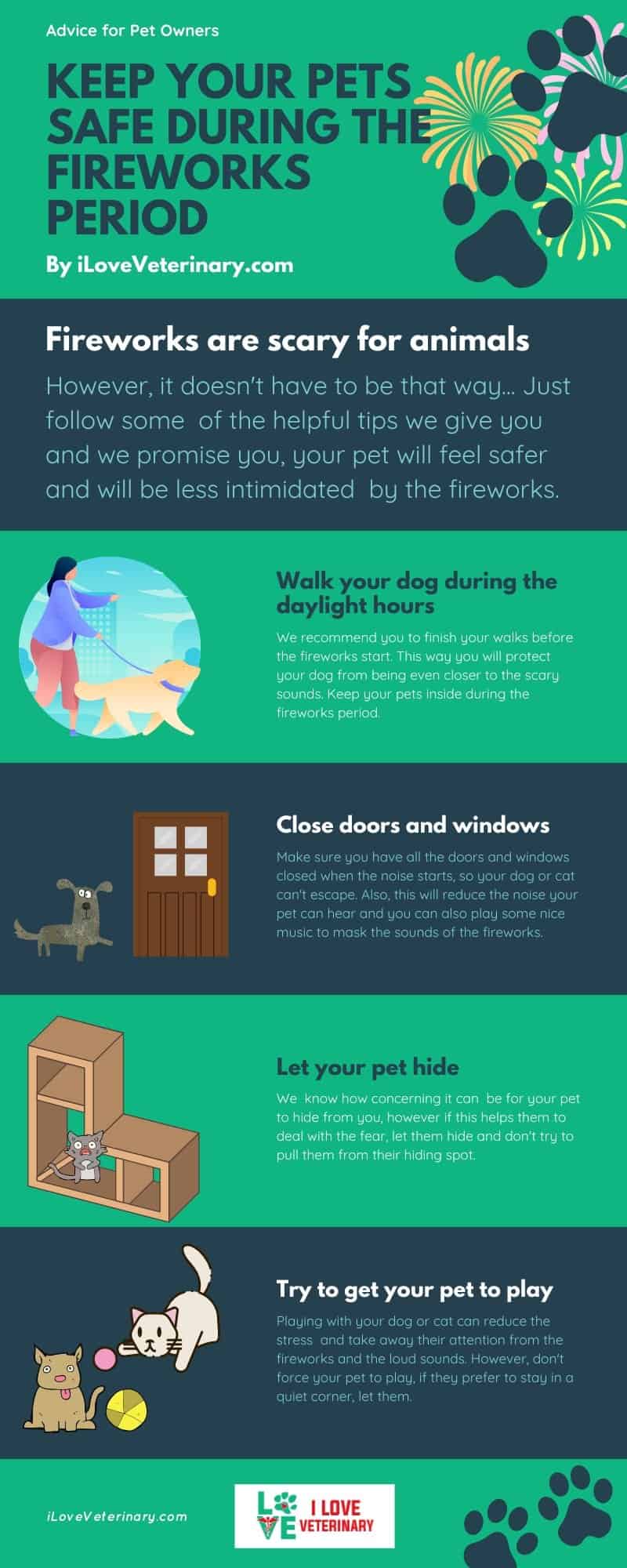 Keep your Pets safe during the fireworks period - I Love Veterinary